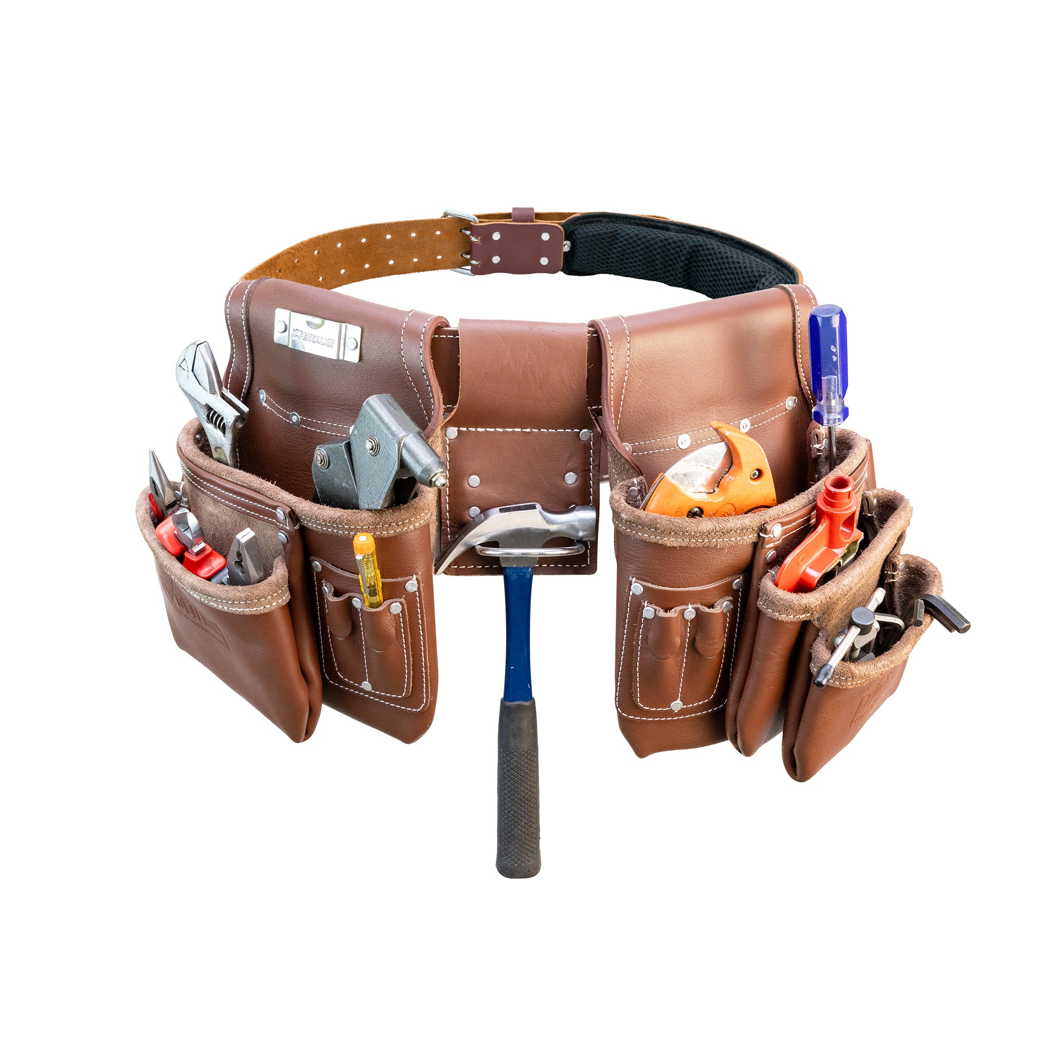 Volterin Heavy Duty Grain Leather Carpenter Tool Belt Leather Tool Pou